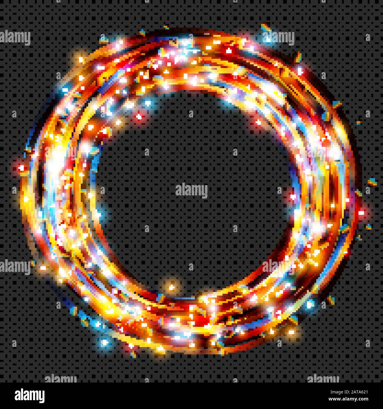 Varicolored shining Ring with Sparks on Transparent Background - Vector ...