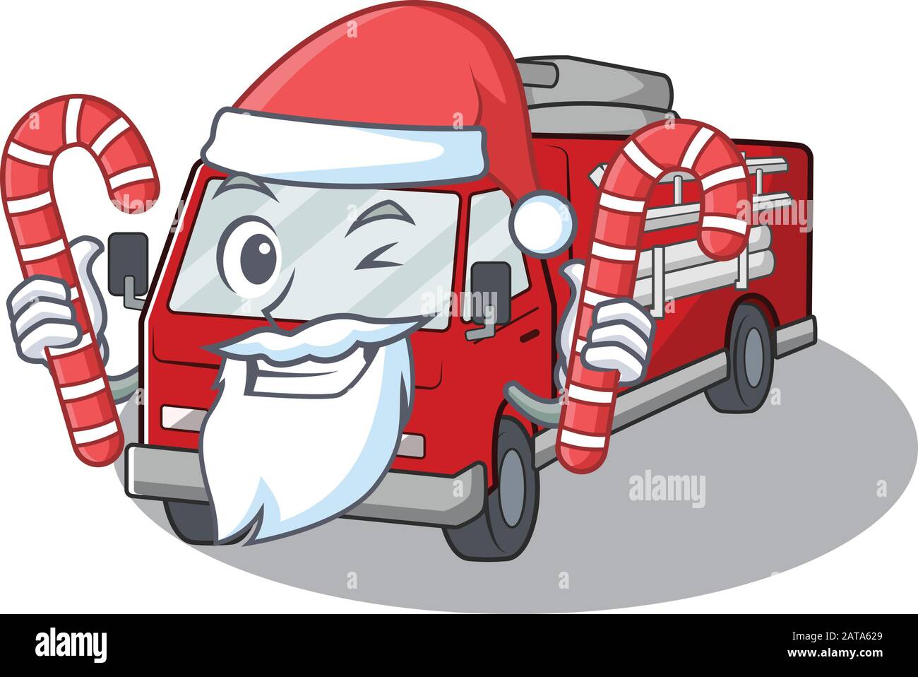 Fire truck christmas cartoon hi-res stock photography and images - Alamy