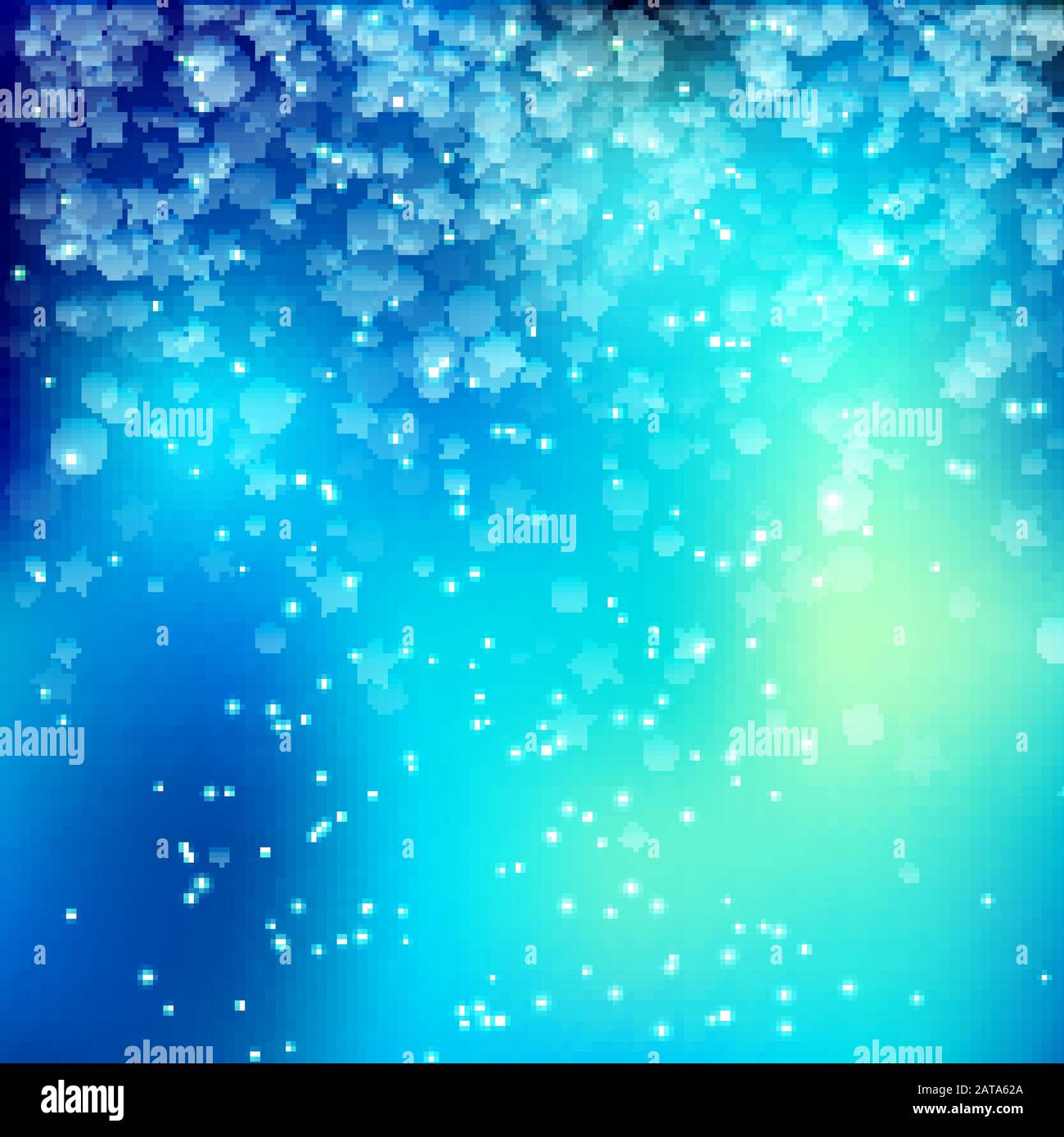 Blue Shine Bokeh Flare Star Rain with Sparks - Vector Cyan Radiant ...