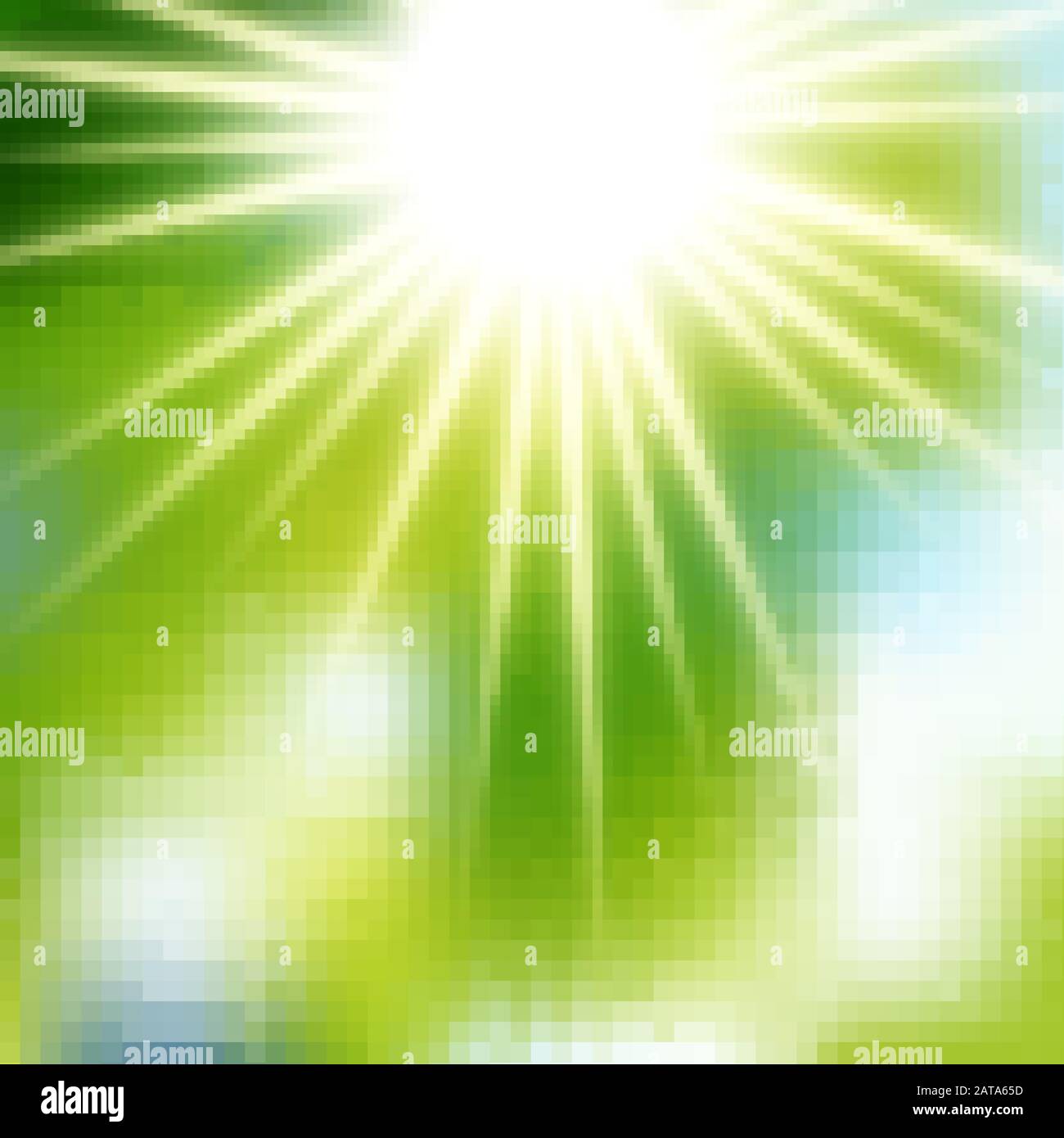 Summer Green Sunshine Soft Focus Burst - Vector Blurred Radiant Sun ...