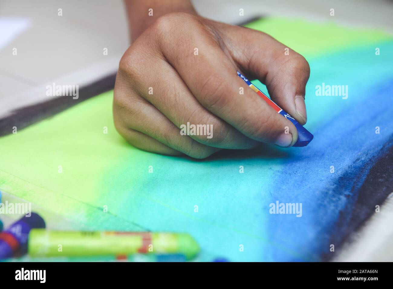 Pastel crayons drawing hi-res stock photography and images - Alamy