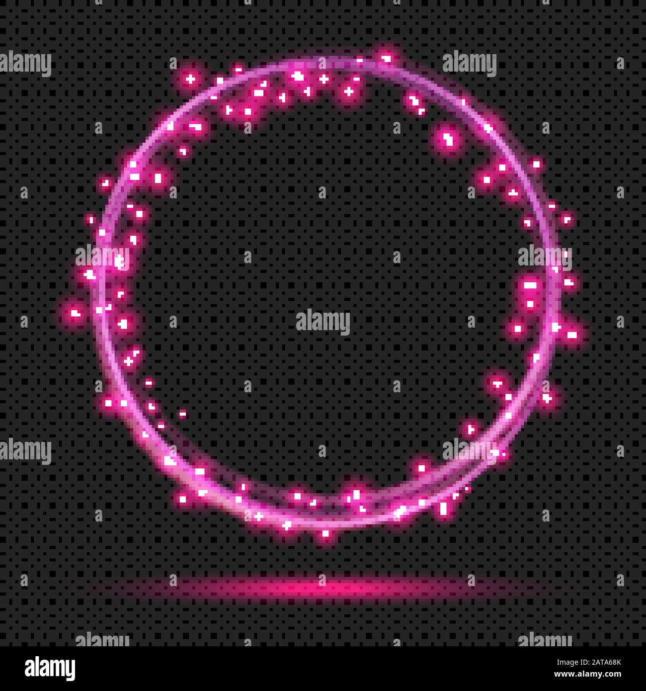 Pink shining Ring with Sparks on Transparent Background - Vector Neon Glowing Annulus Stock ...