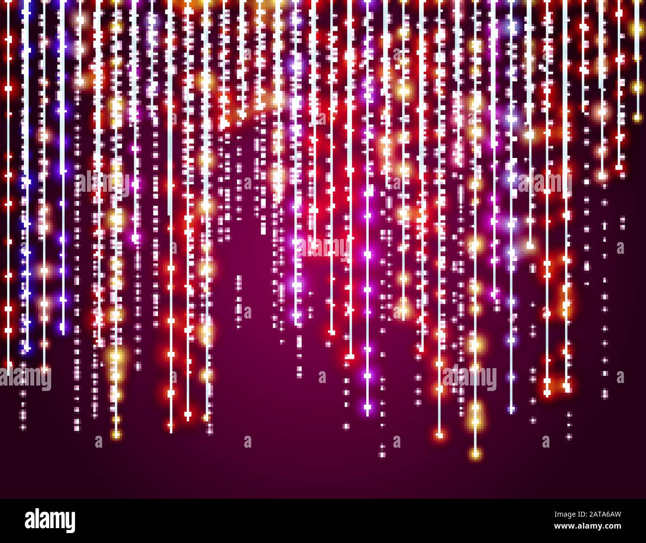 Colorful Shine Flare Flash Star Rain LED Strip Garlands - Vector ...