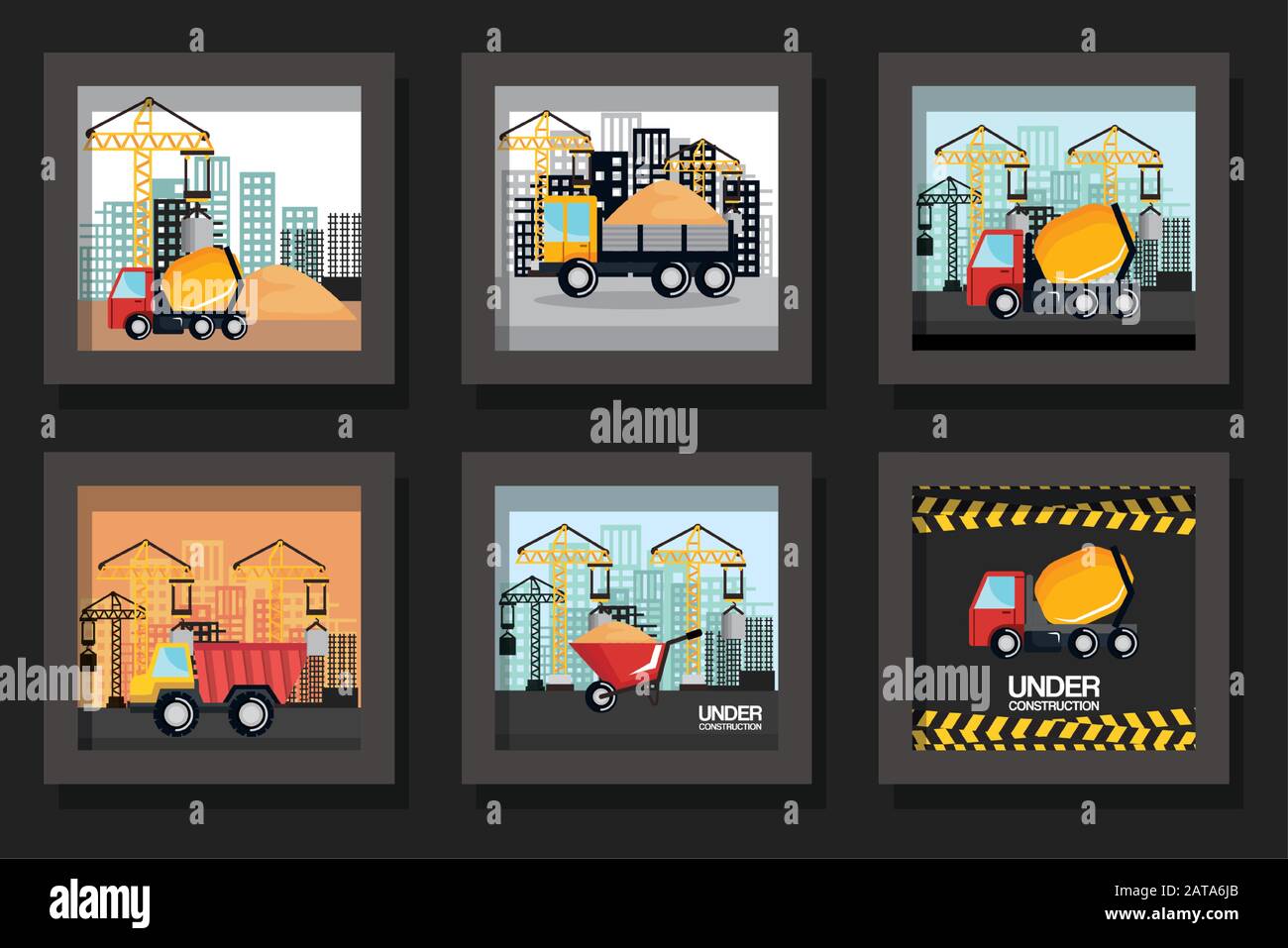 bundle designs of under construction and icons Stock Vector Image & Art ...