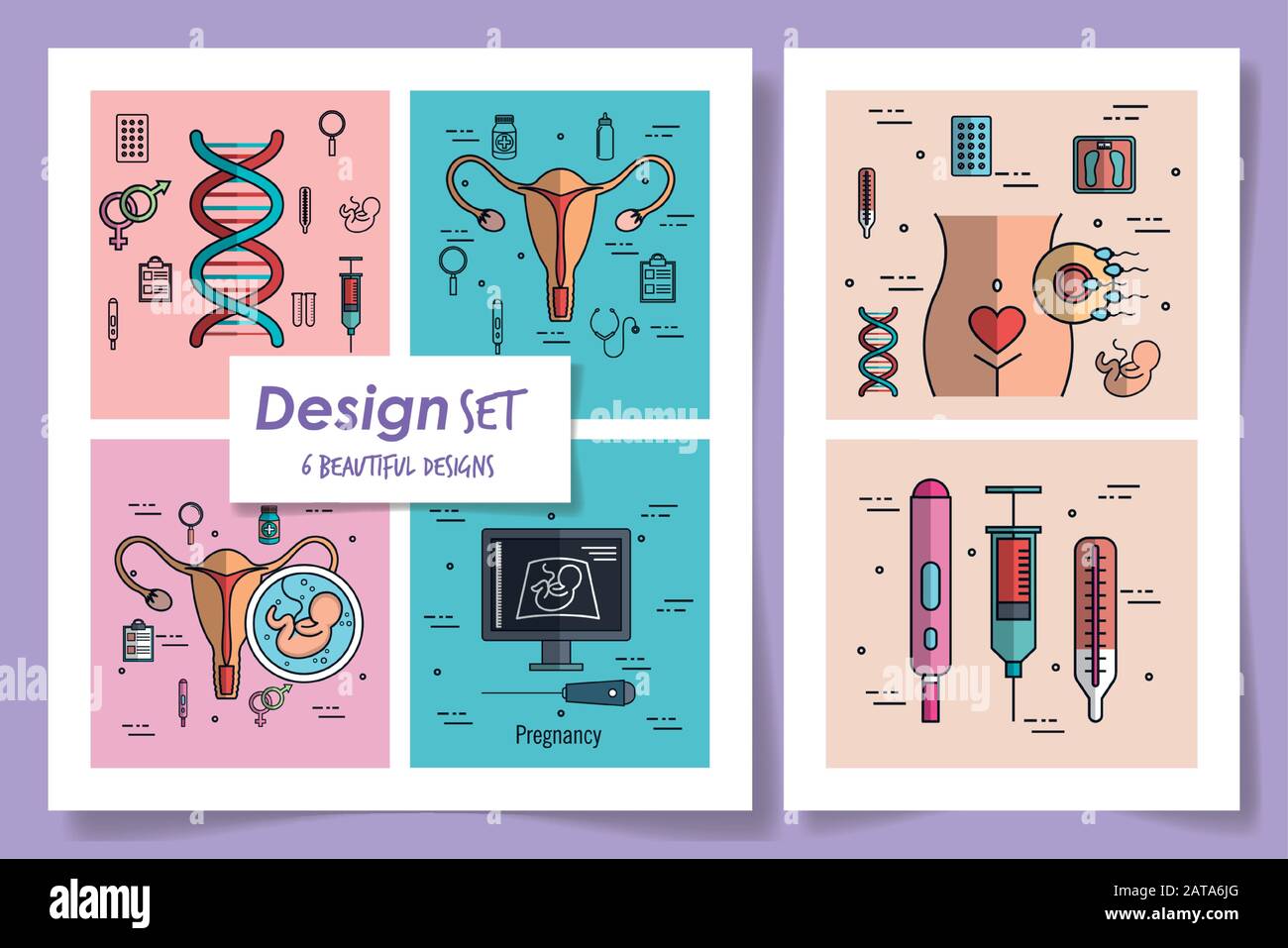 six designs of pregnancy set icons Stock Vector Image & Art - Alamy