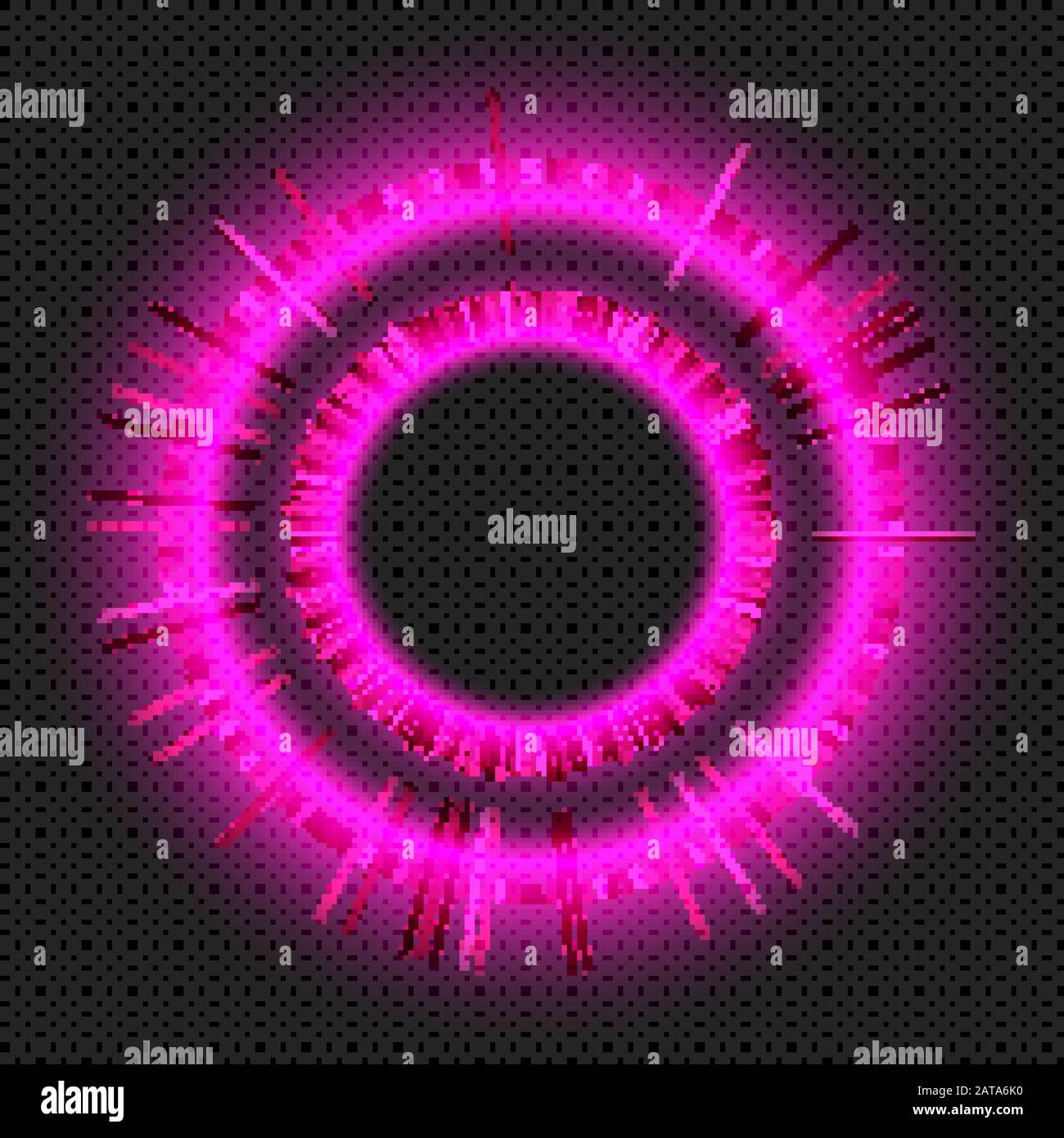 Pink Shining Round Music Equalizer Scale on Transparent Background ...