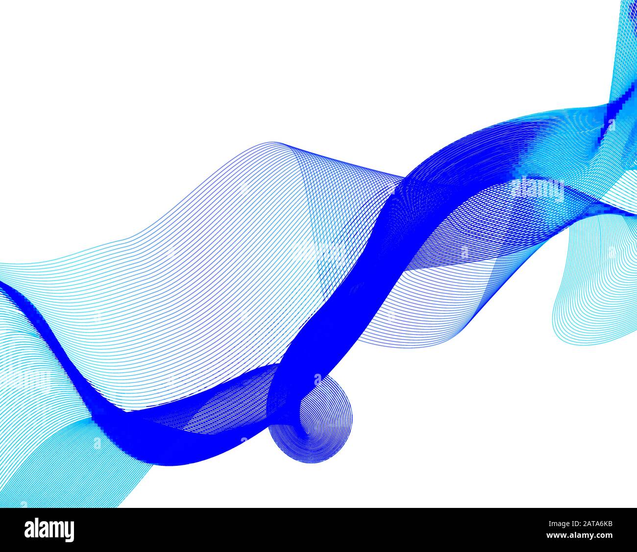 Abstract Blue Ocean Transparent Wavy Veil Background - Vector Billowy ...
