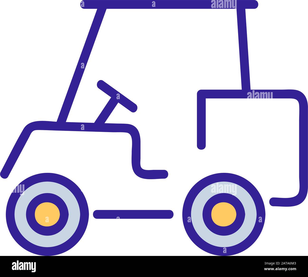 Golf car icon vector. Isolated contour symbol illustration Stock Vector ...