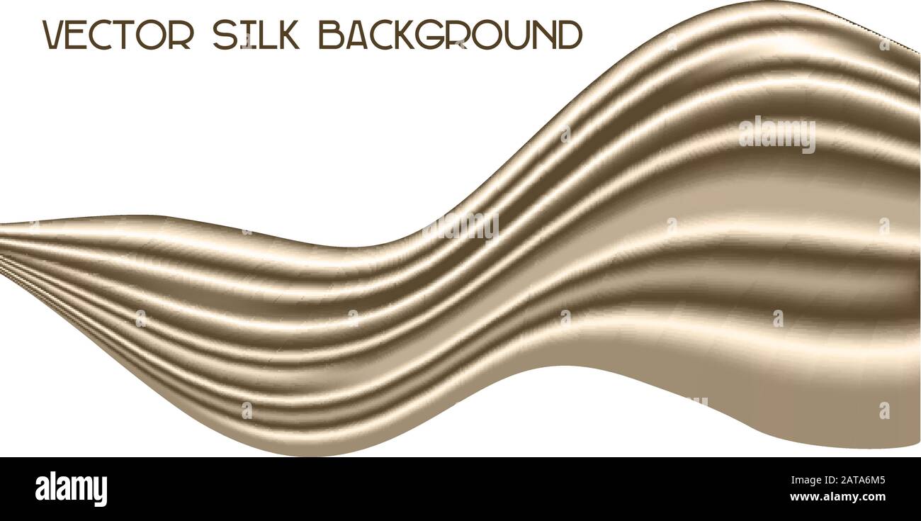 Waving Ivory Silk Fabric like Flag, Scarf Isolated on White Background ...