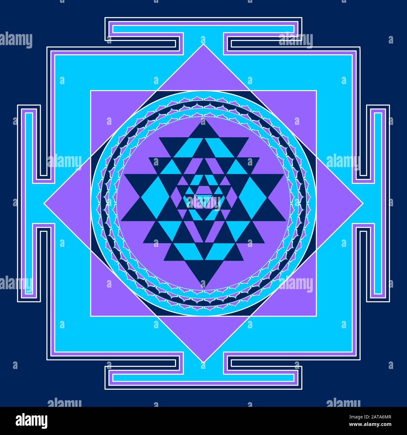 Sacred Indian Geometry Mystical Meditative Diagram Symbol - Vector Shry ...