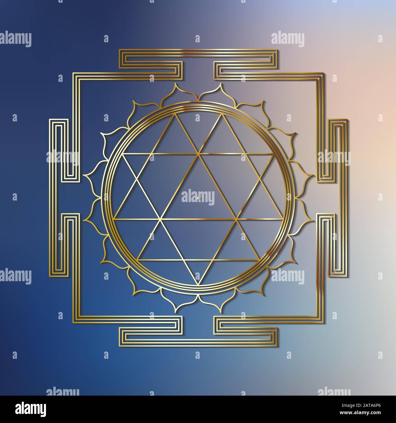 Sacred Indian Geometry Mystical Meditative Diagram Symbol - Vector ...
