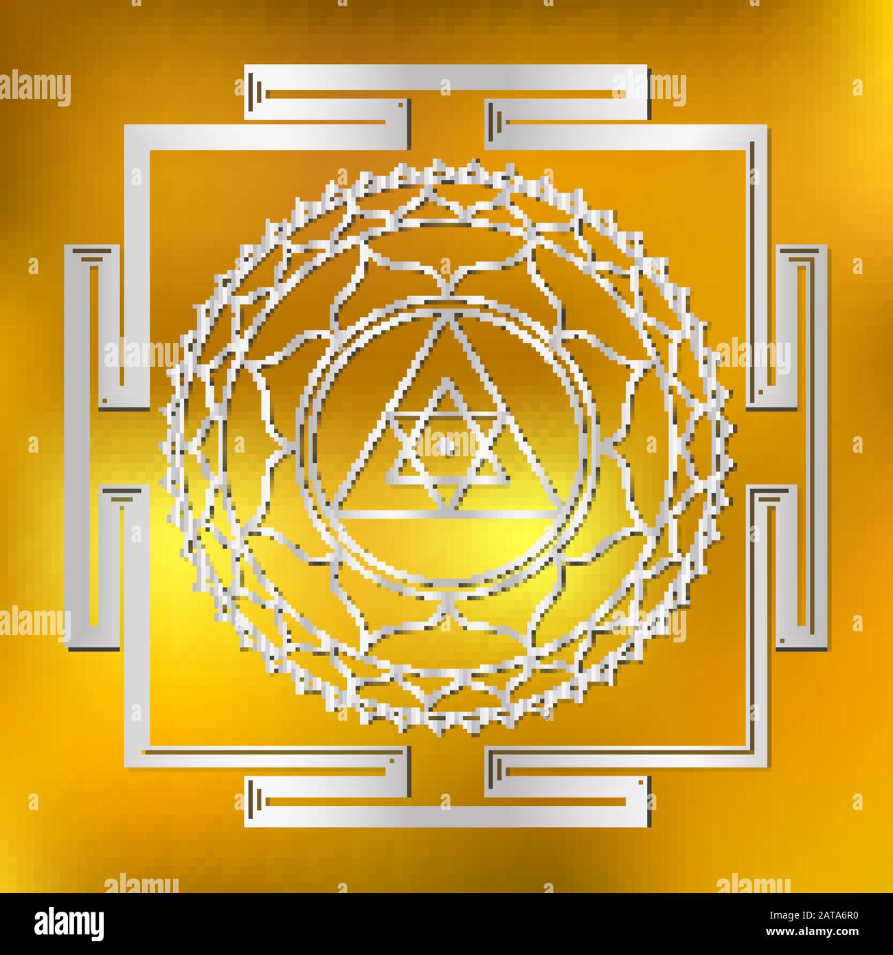 Sacred Indian Geometry Mystical Meditative Diagram Symbol - Vector ...