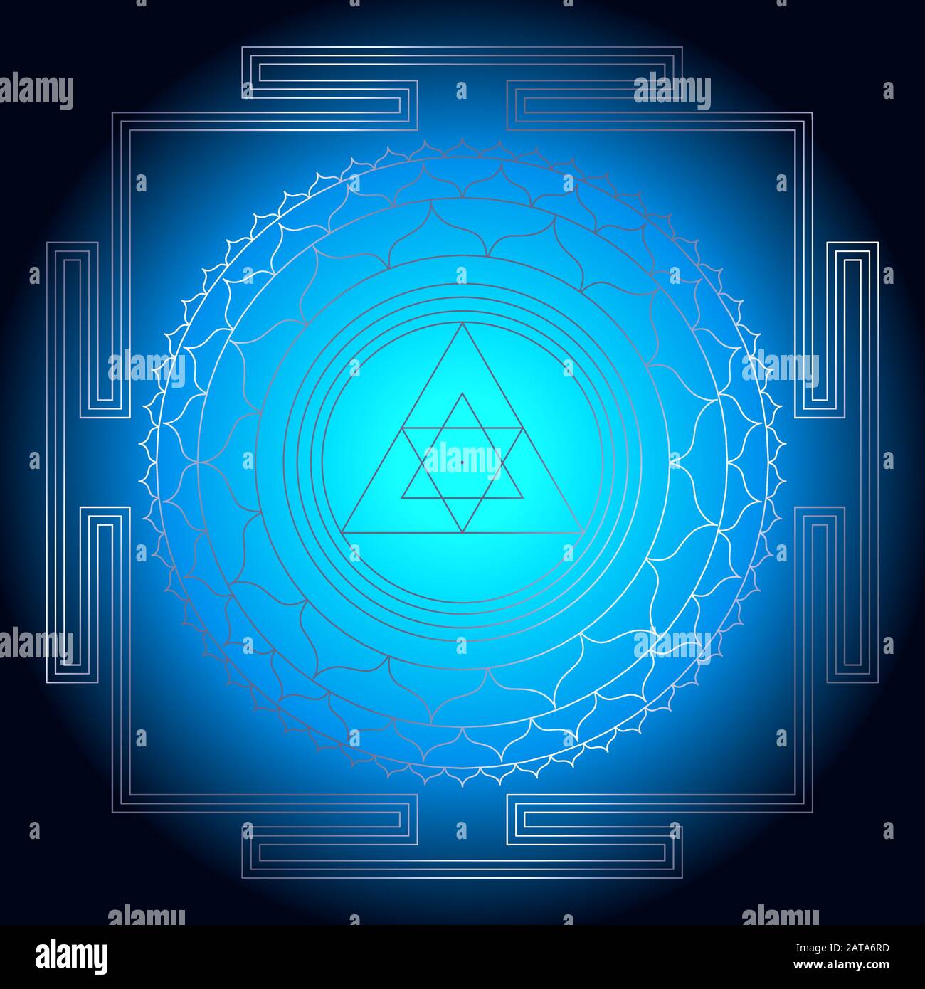 Sacred Indian Geometry Mystical Meditative Diagram Symbol - Vector ...