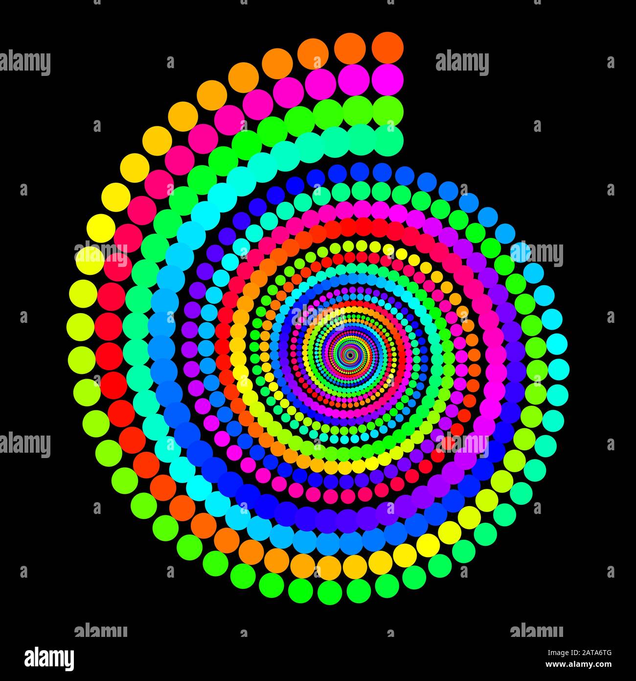 Vector Iridescent Spiral Nautilus Vortex Shape - Bright Generative Op ...