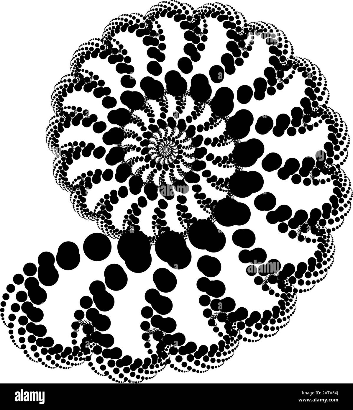 Vector Fractal Beaded Spiral Ammonite Snail Vortex Shape - Generative ...