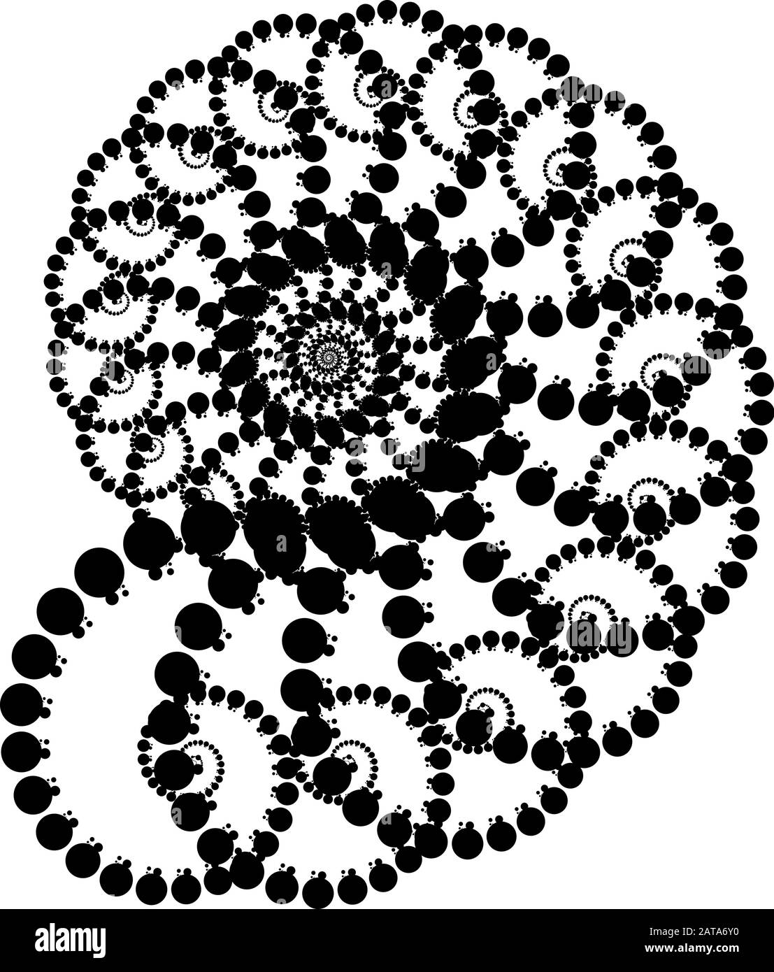 Vector fractal beaded spiral ammonite snail vortex shape hi-res stock ...