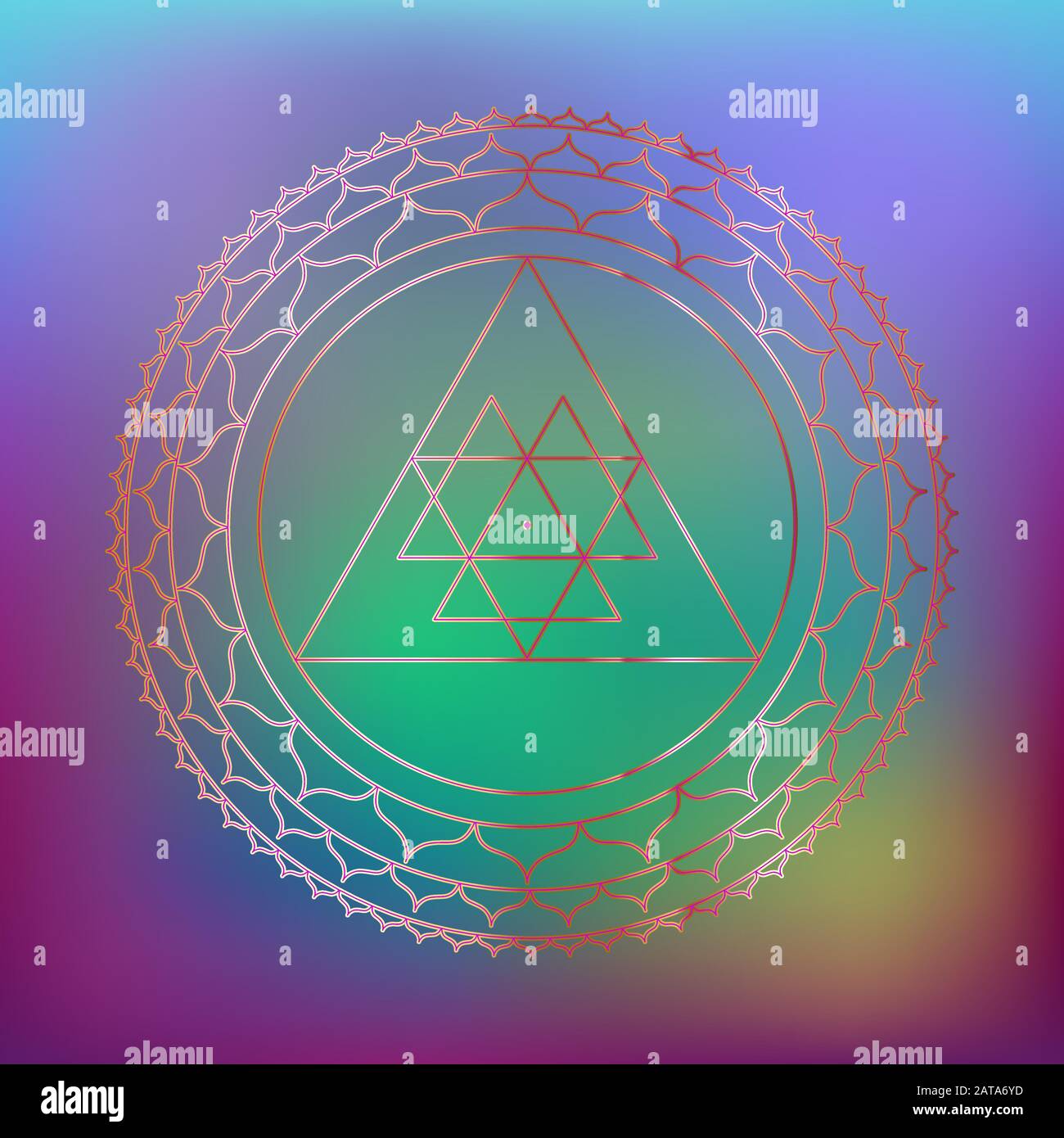 Sacred Indian Geometry Mystical Meditative Diagram Symbol - Vector ...