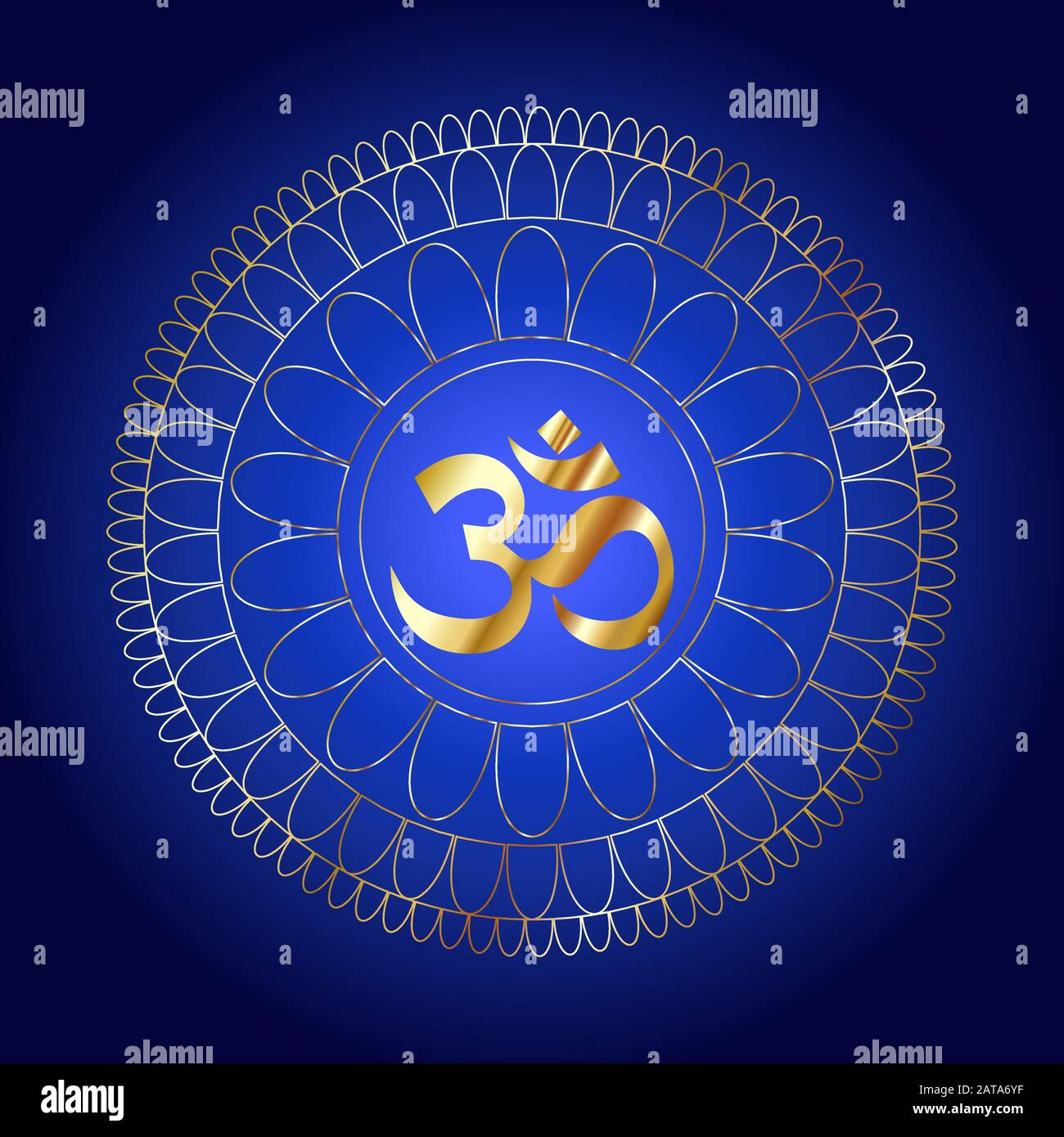 Sacred Indian Geometry Mystical Meditative Diagram Symbol - Vector Aum ...