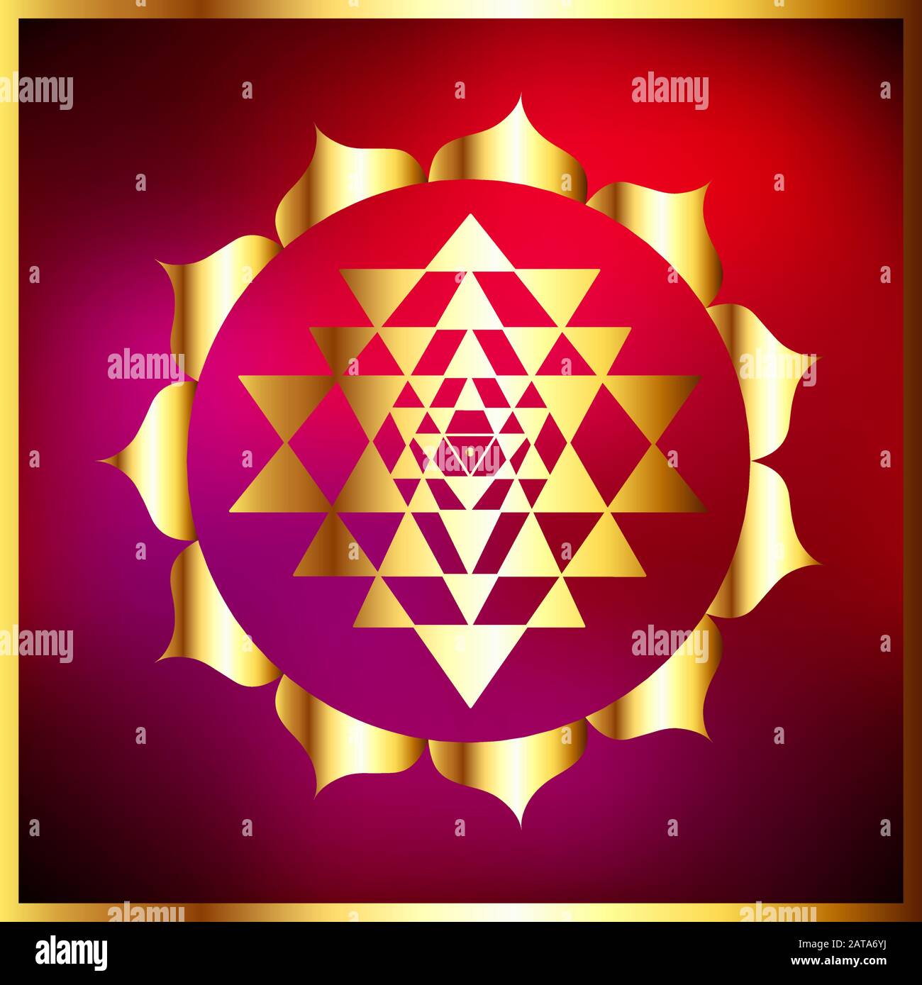 Sacred Indian Geometry Mystical Meditative Diagram Symbol - Vector Shri ...