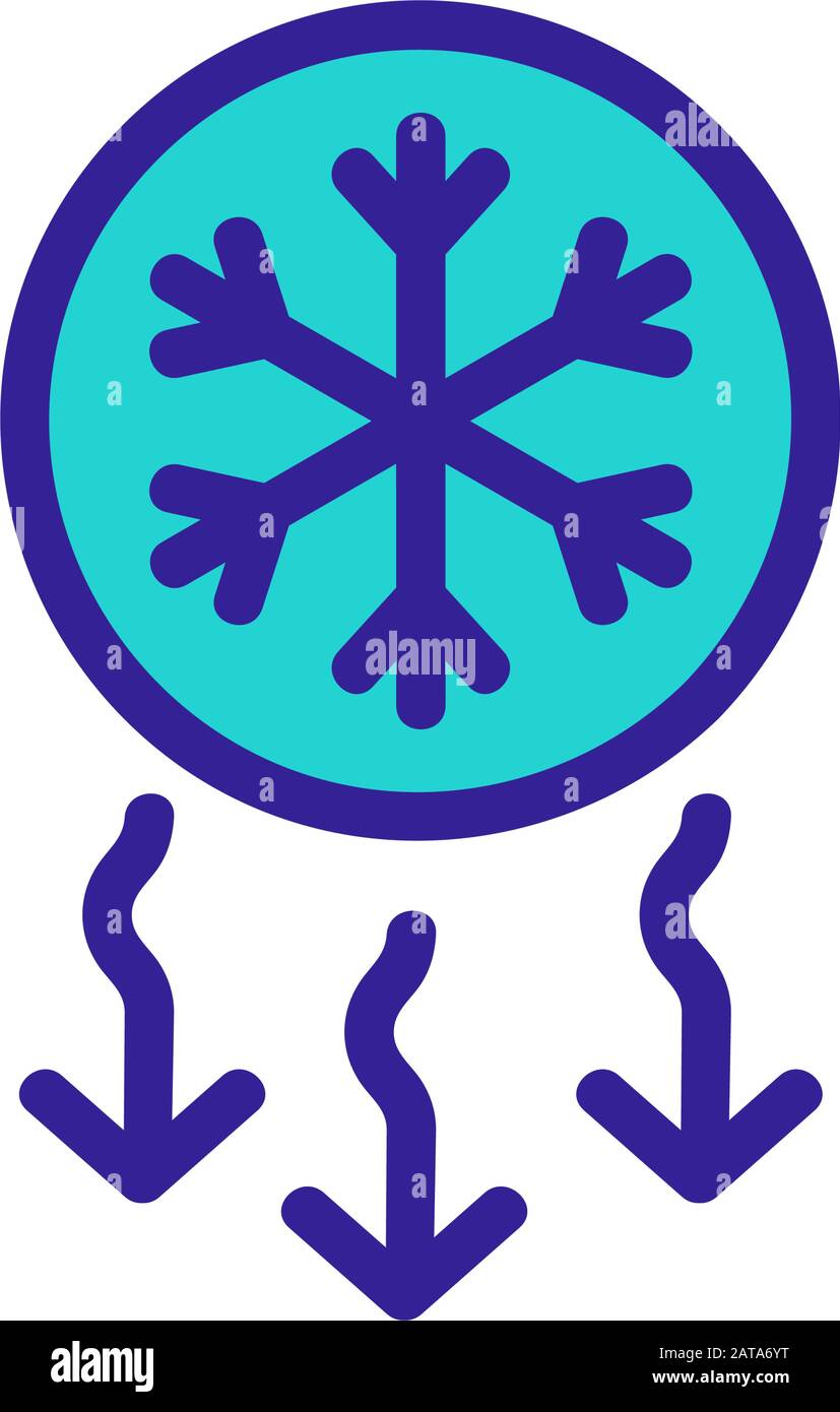 Reducing the temperature of the icon vector. Isolated contour symbol ...