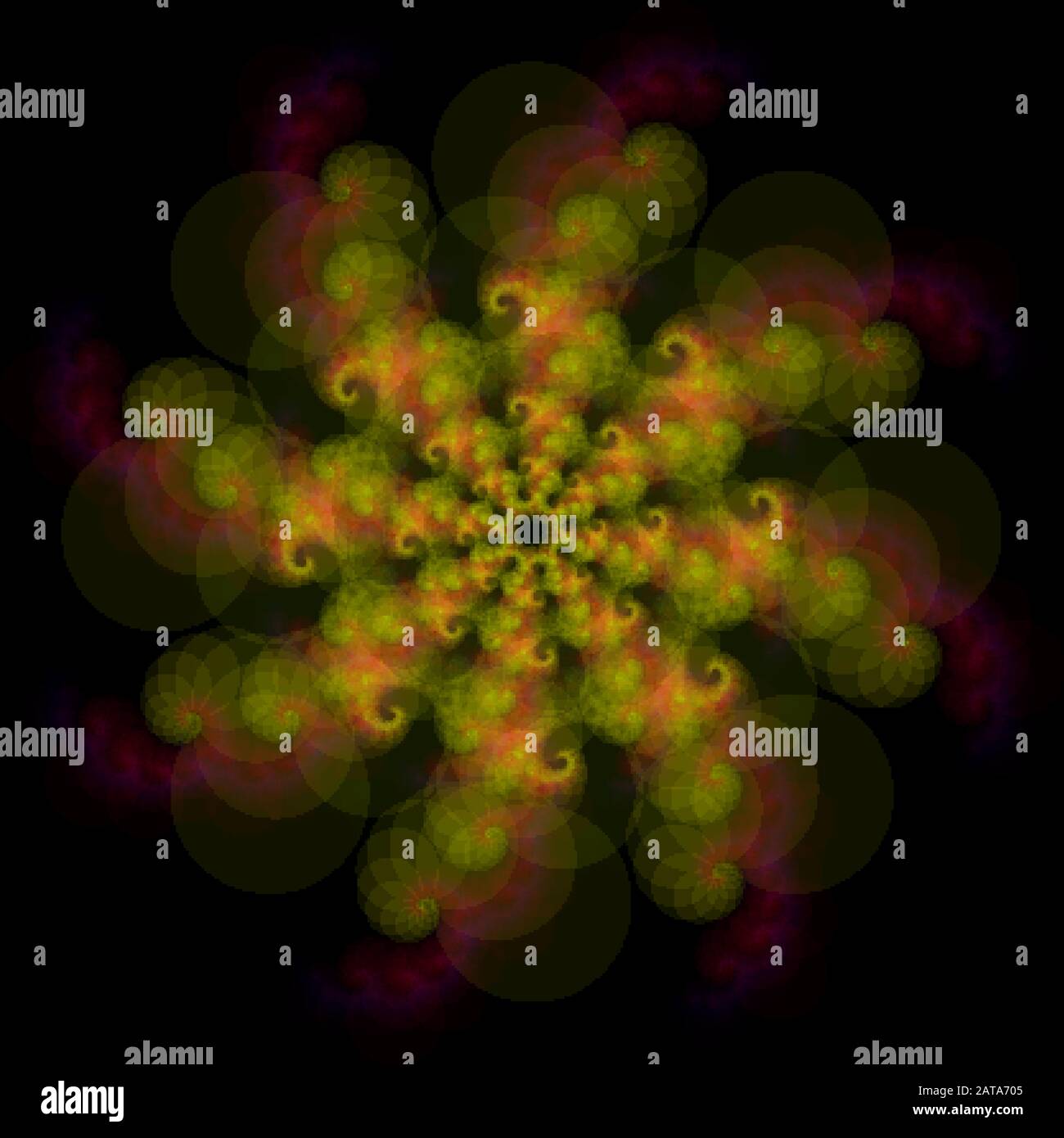 Vector Fractal Transparent Radial Vortex Mandala Shape - Generative Art ...