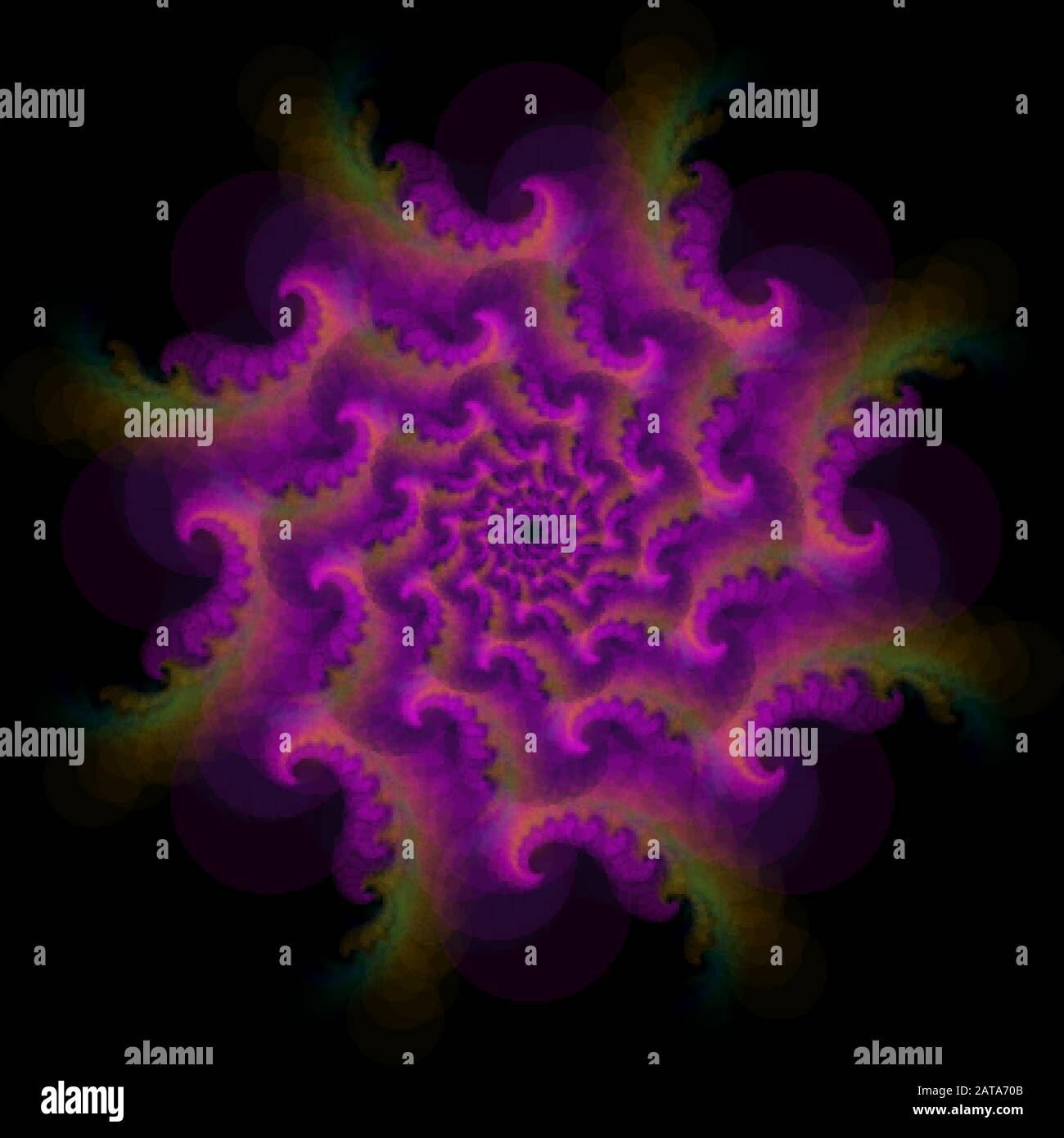 Vector Fractal Transparent Radial Vortex Mandala Shape - Generative Art ...