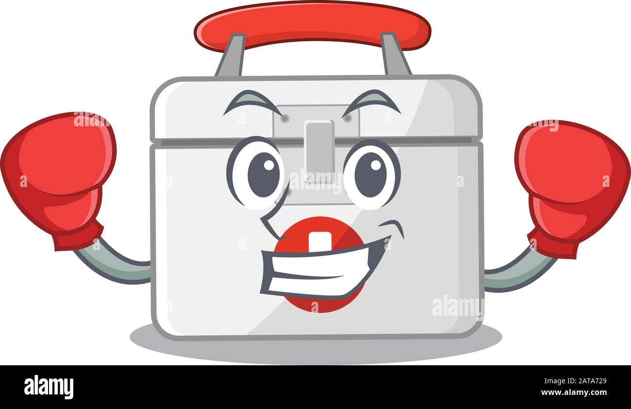 Sporty Boxing first aid kit mascot character style Stock Vector Image ...