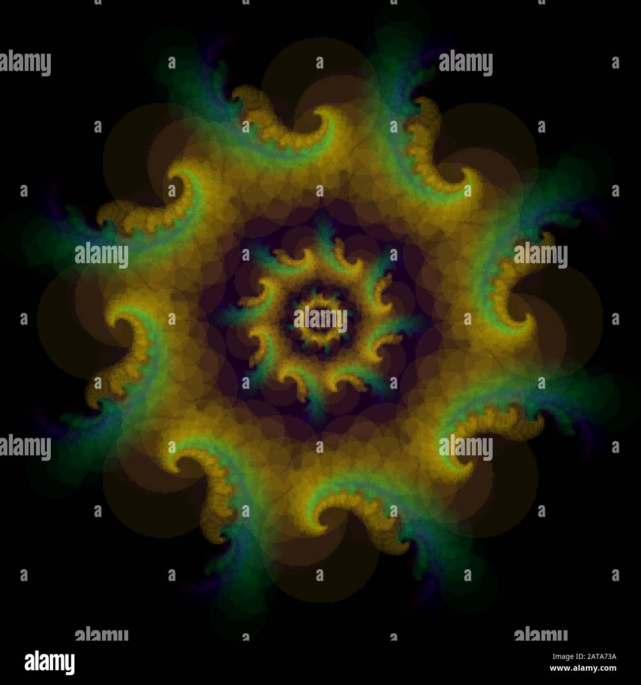 Vector Fractal Transparent Radial Vortex Mandala Shape - Generative Art ...