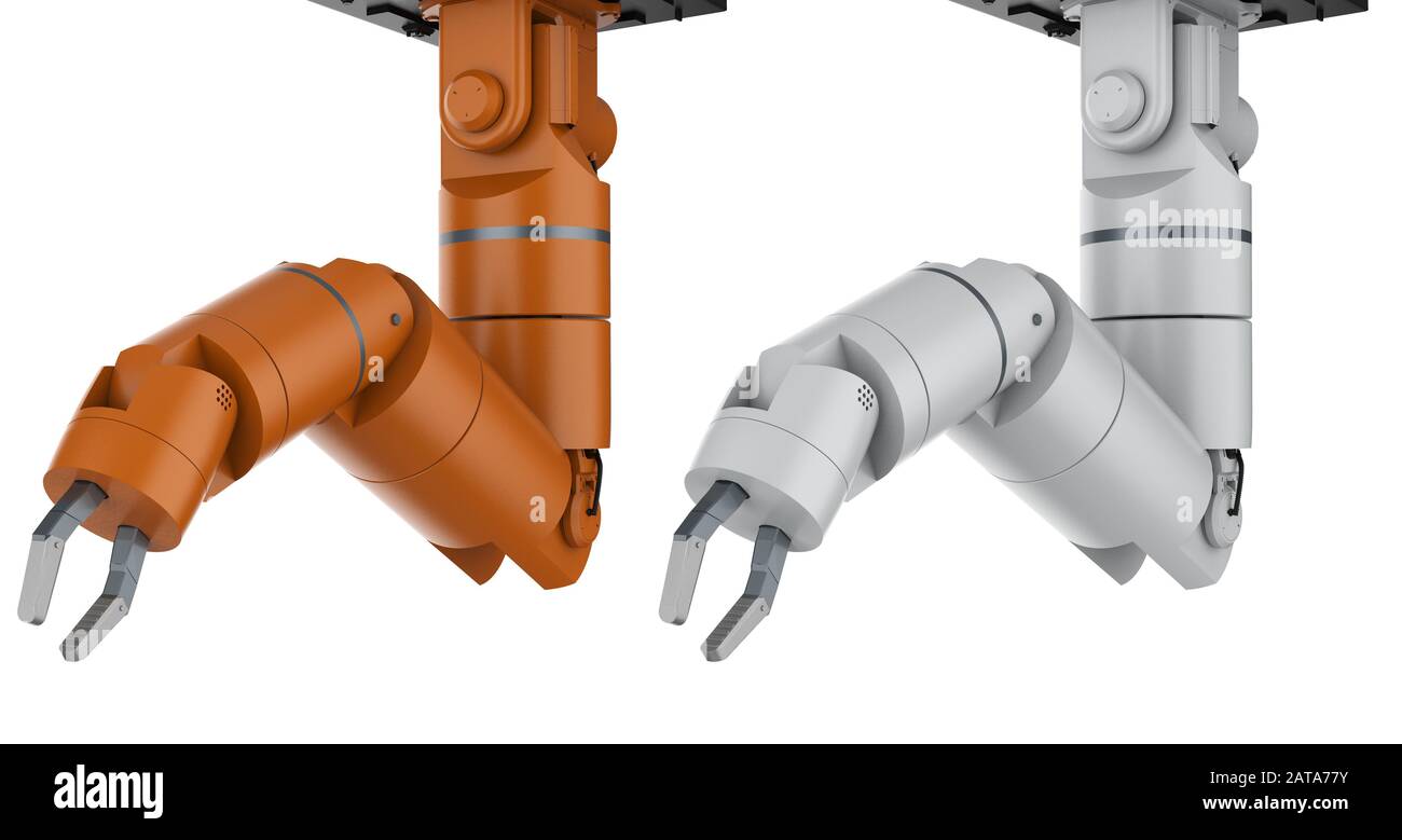 3d rendering robotic arm or robot hand isolated on white Stock Photo ...