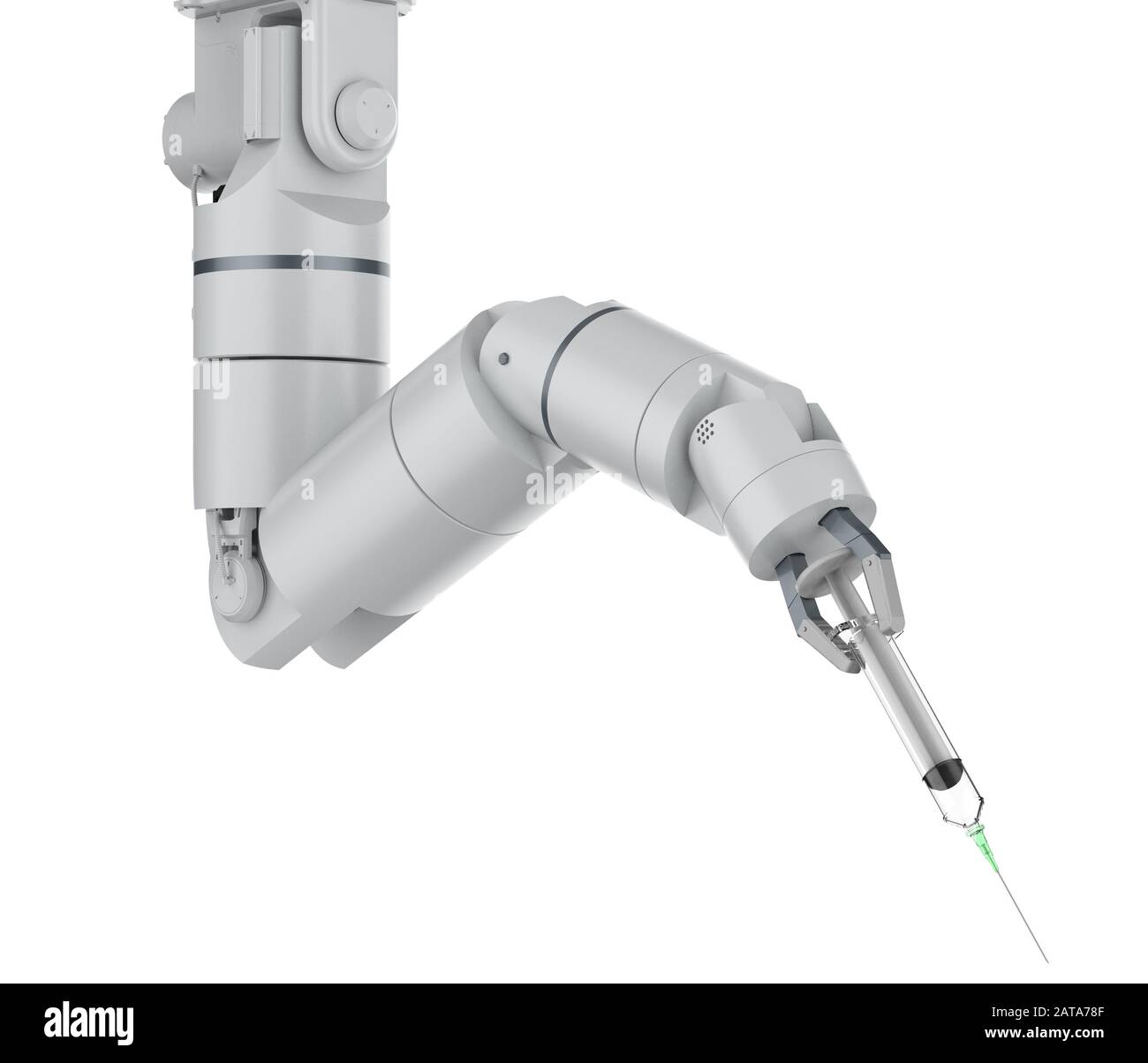 Medical technology concept with 3d rendering robotic hand holding ...