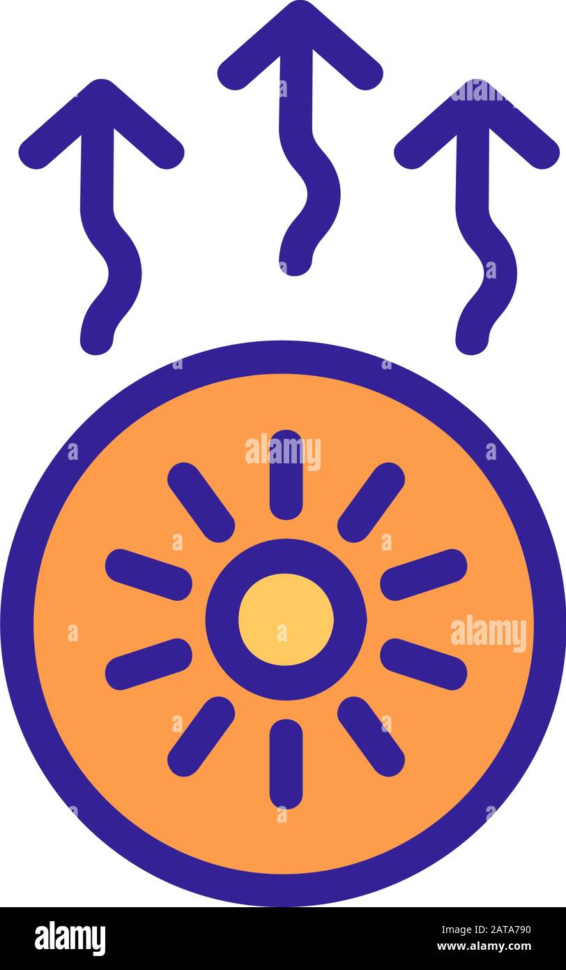 Increase the temperature of the icon vector. Isolated contour symbol ...