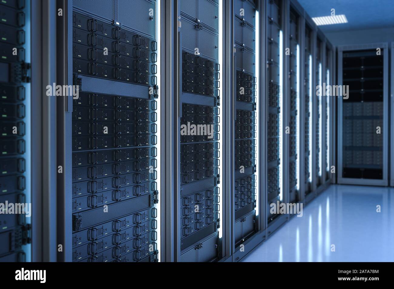 3d rendering server room or data center Stock Photo - Alamy