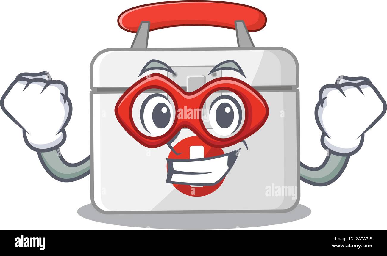 Smiley mascot of first aid kit dressed as a Super hero Stock Vector ...