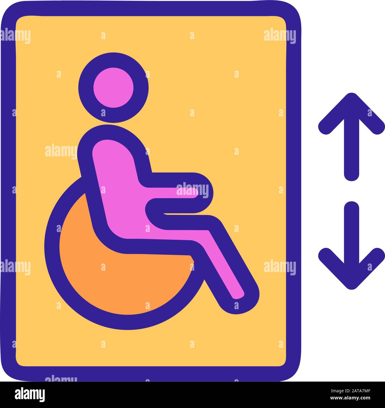 lift for the disabled vector icon. Isolated contour symbol illustration ...
