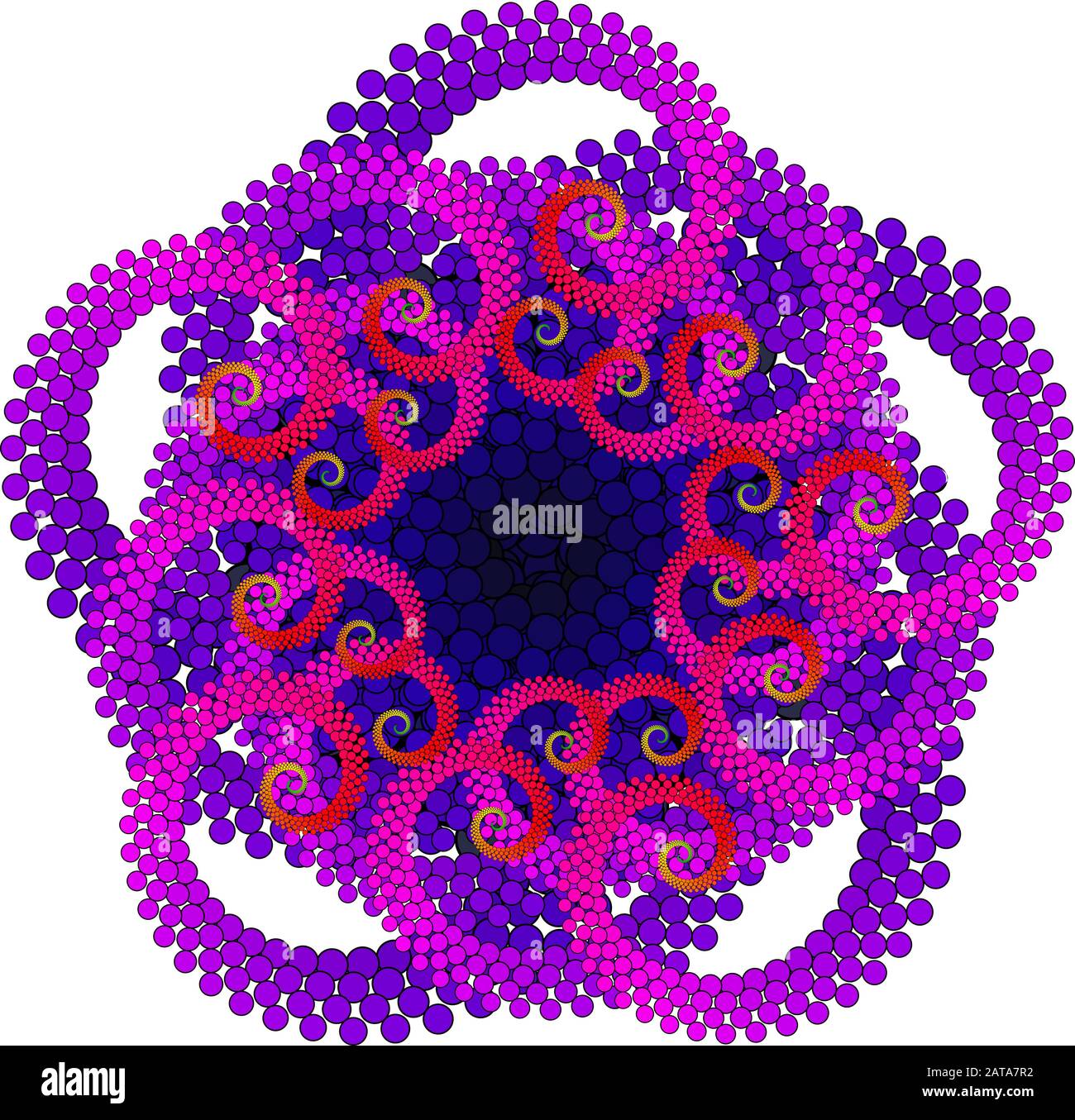 Vector twirl mandala art openwork radial symmetry flourish pattern hi ...