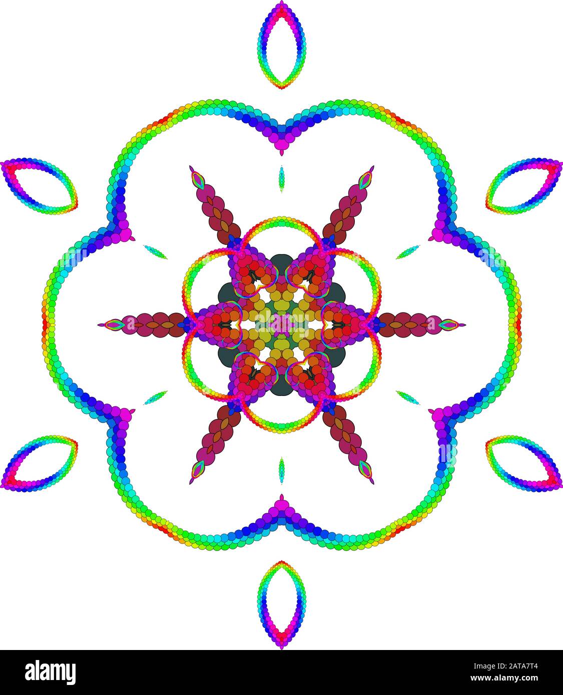 Vector Delicate Ornamental Sacred Mandala Art - Openwork Six Petalled ...
