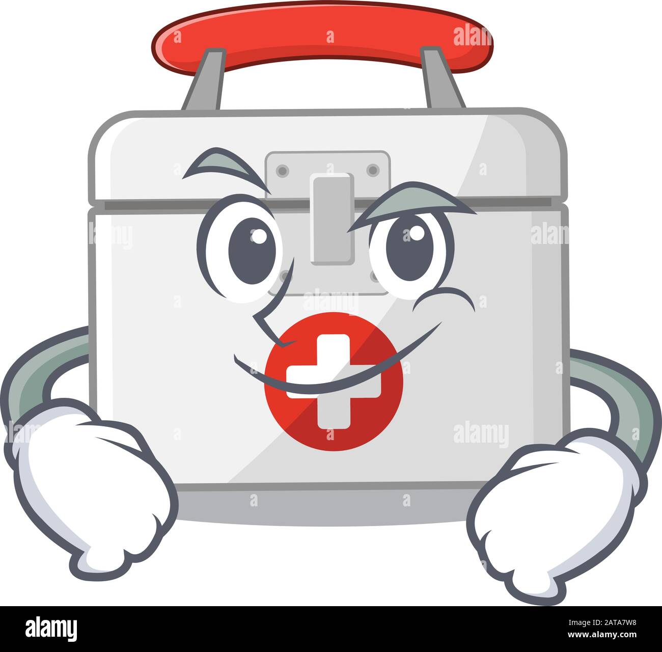 Cool first aid kit mascot character with Smirking face Stock Vector ...