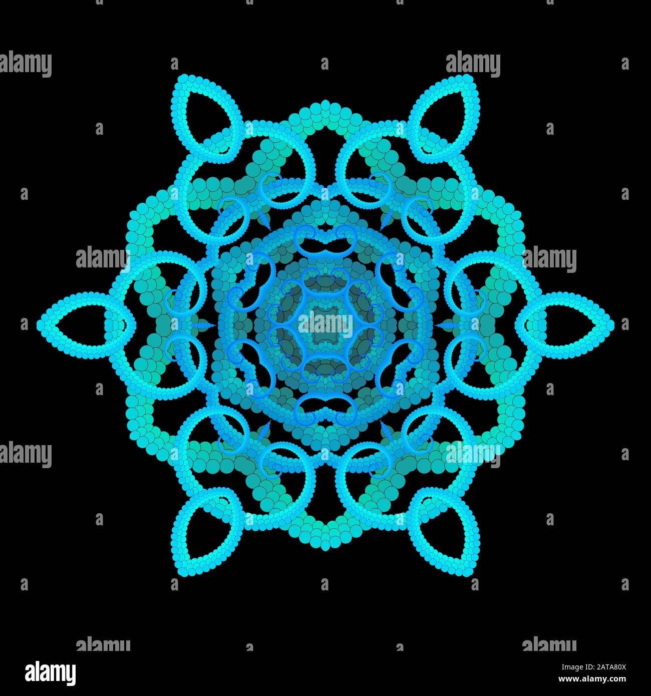 Vector Lotus Astral Mandala - Openwork Six Petalled Iridescent Flourish ...