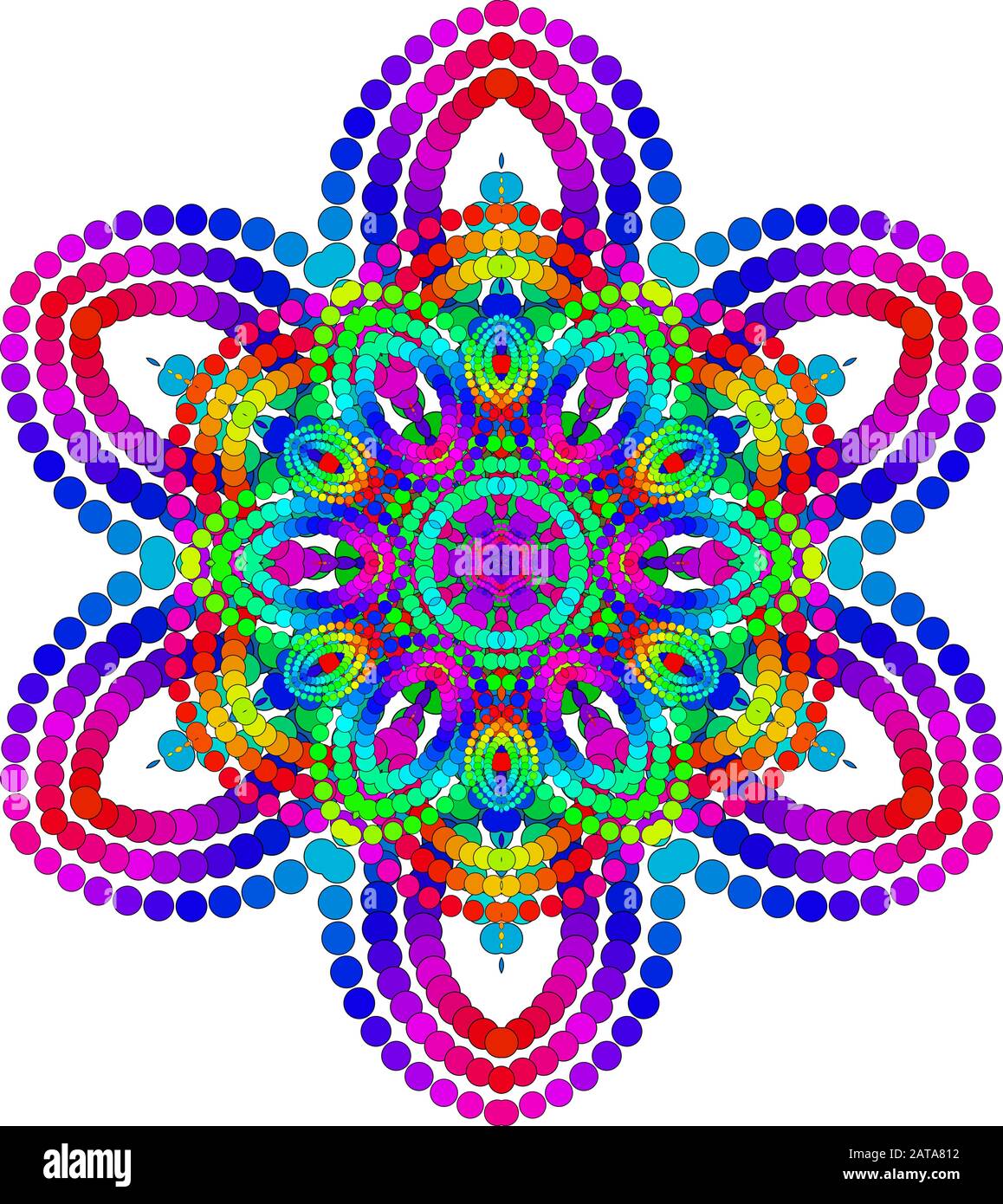 Vector Mystical Mandala for Meditation - Openwork Six Petalled ...
