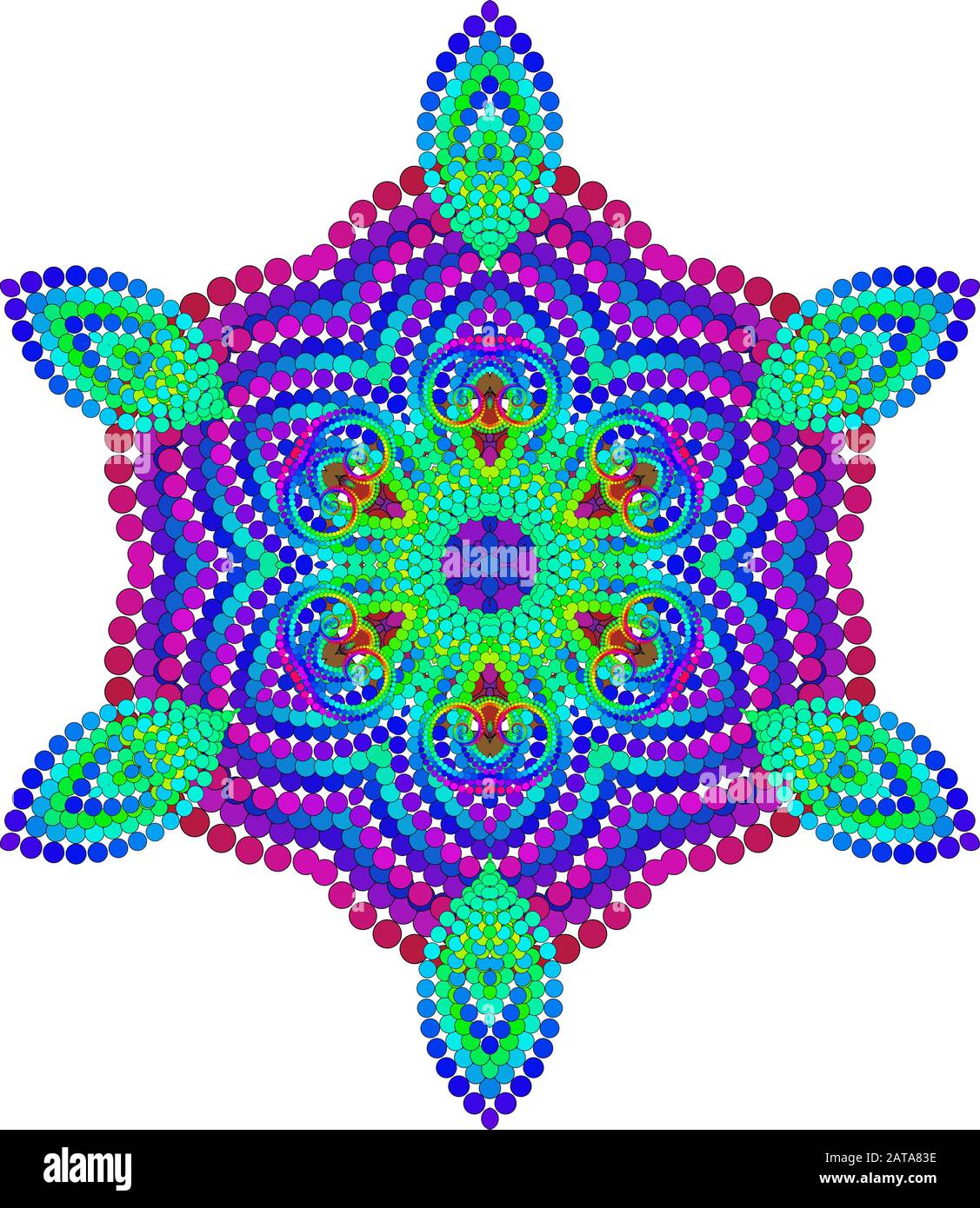 Vector Mystical Mandala for Meditative Practice - Openwork Six Petalled ...