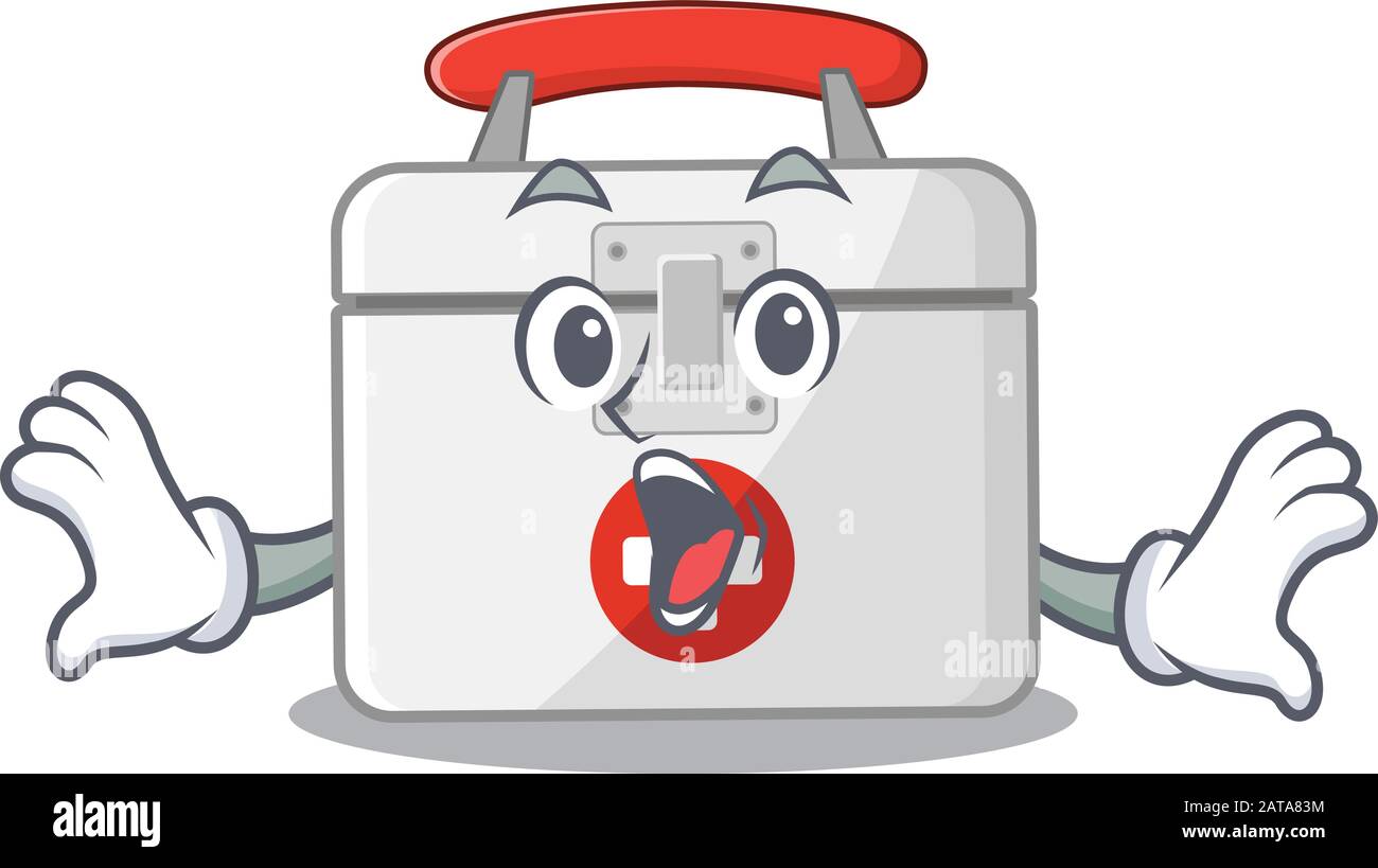 First aid kit cartoon character design on a surprised gesture Stock ...