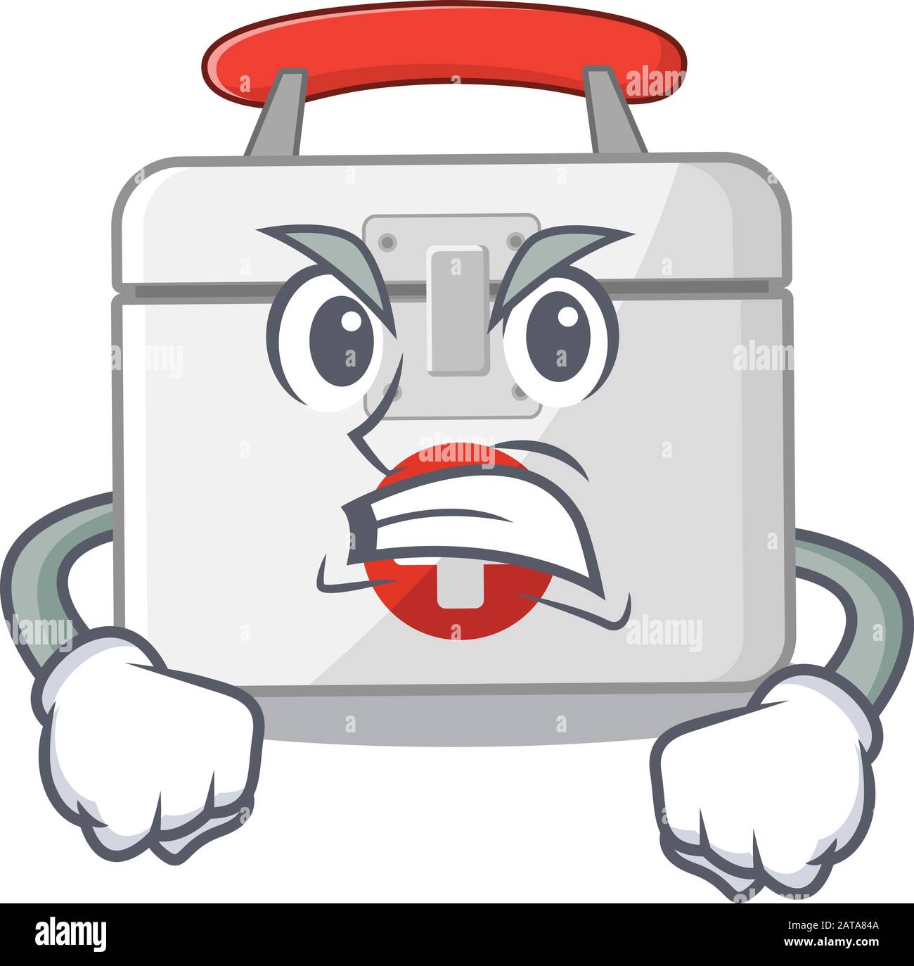 First aid kit cartoon character design having angry face Stock Vector ...