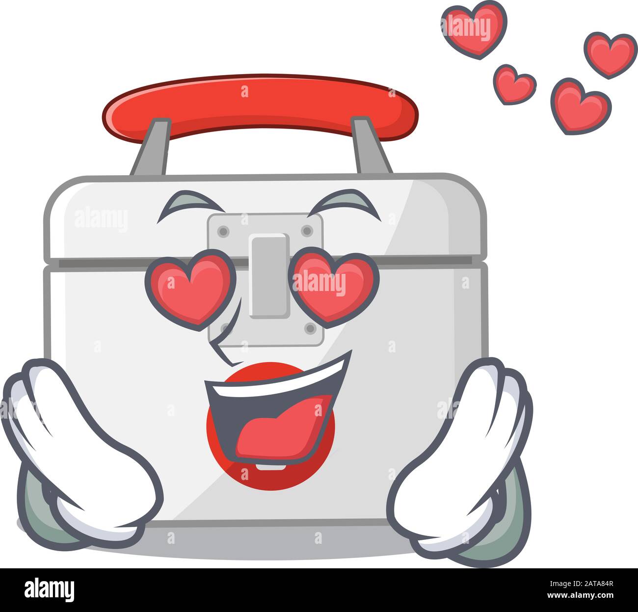 falling in love cute first aid kit cartoon character design Stock ...