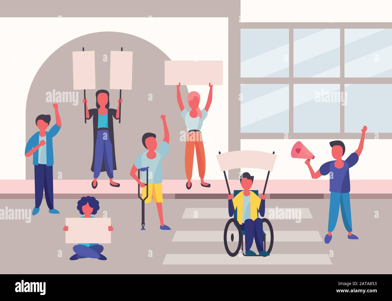 Protest on street Stock Vector Images - Alamy