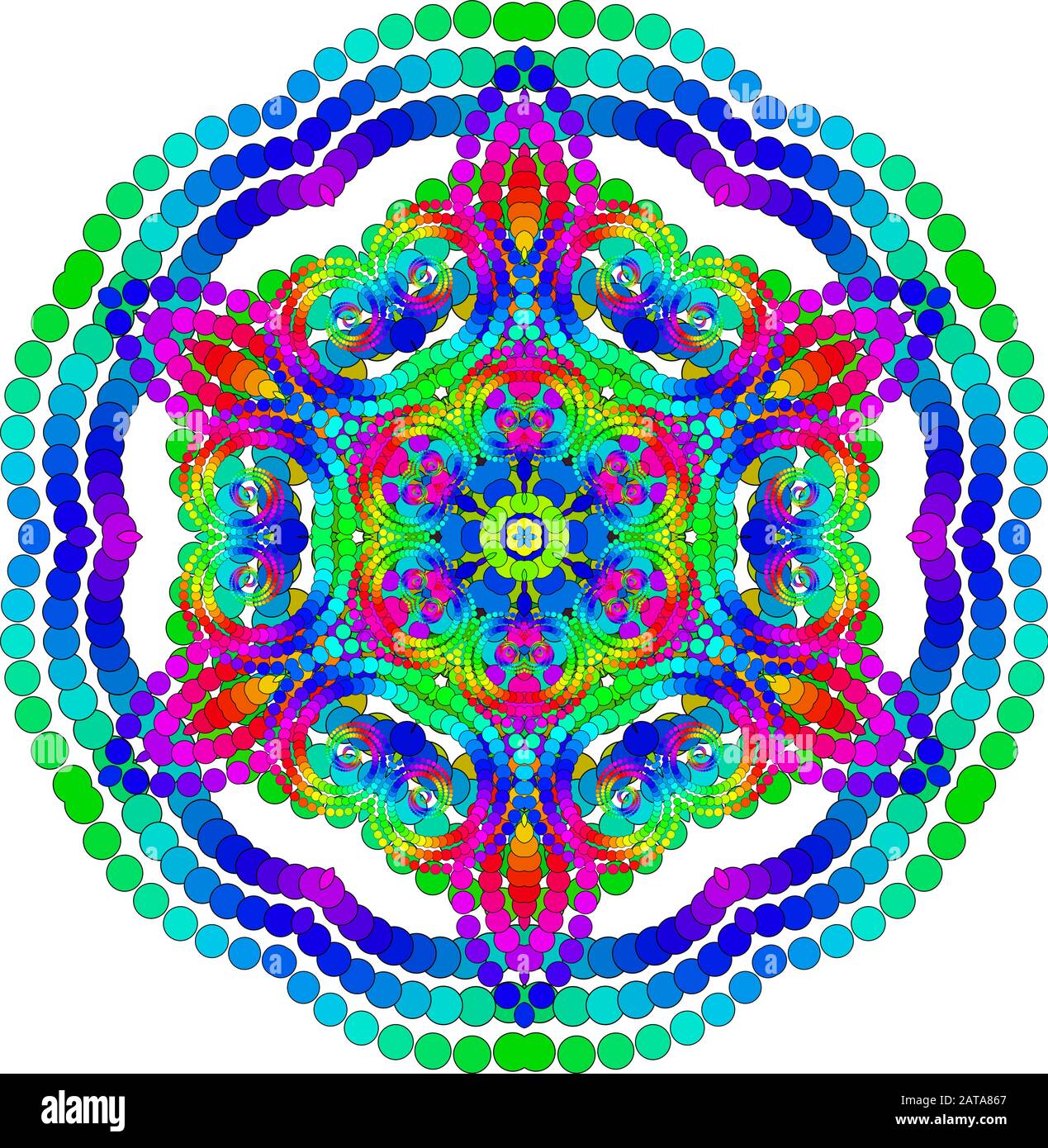 Vector Mystical Mandala for Sacred Practice - Openwork Six Petalled ...