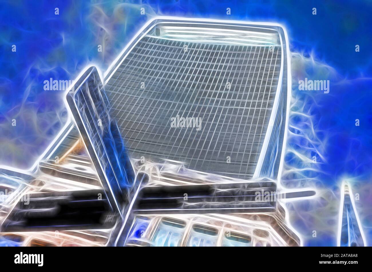Ultra futuristic Cyber skyscraper. Digital illustration Stock Photo - Alamy