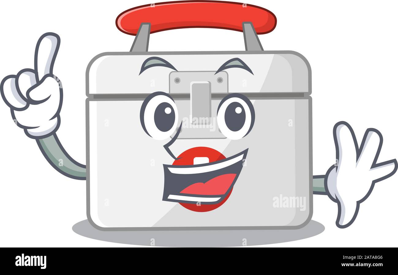 One Finger first aid kit in mascot cartoon character style Stock Vector ...