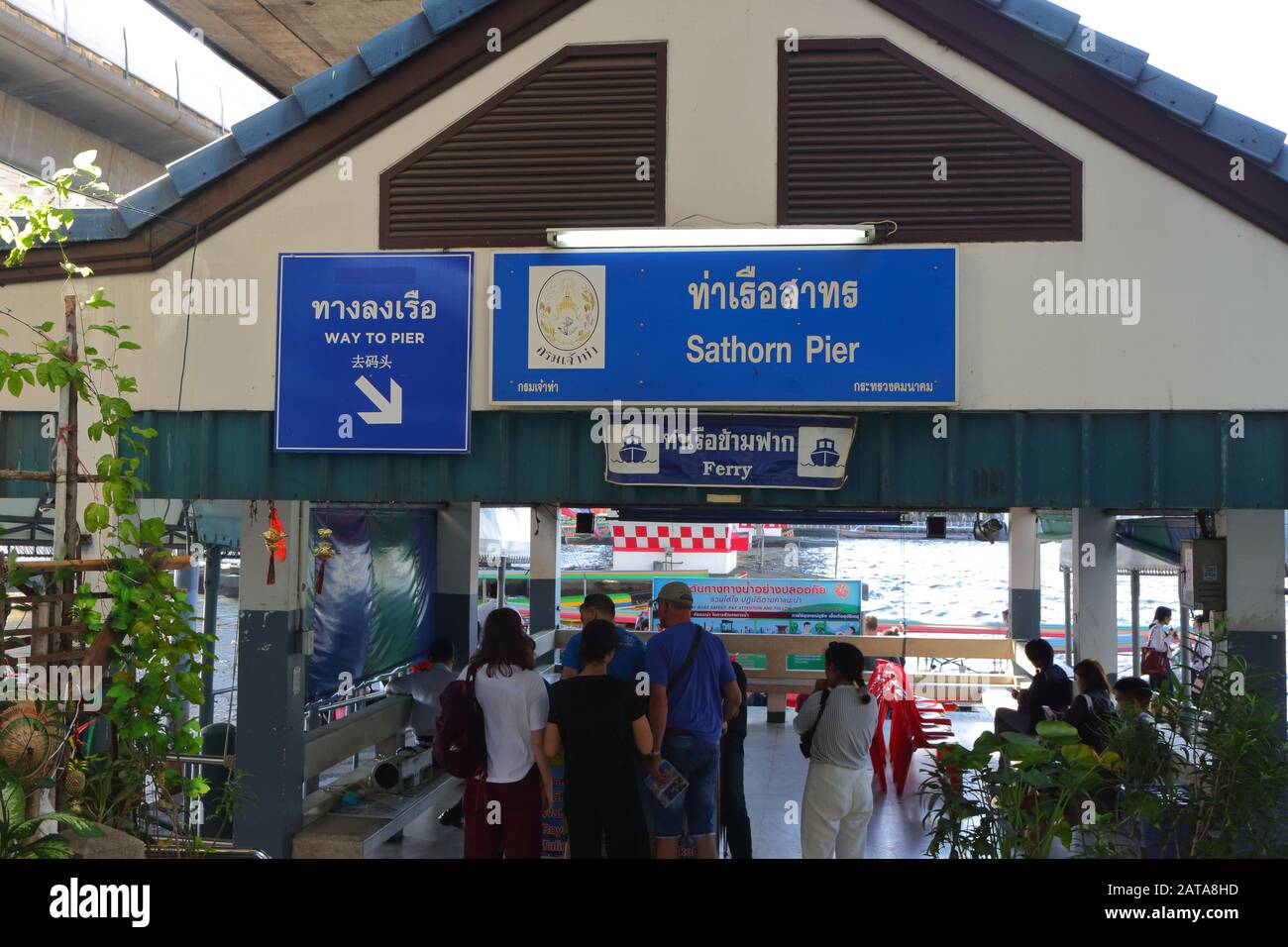 Bangkok,Thailand-January 28 2020: Sathorn pier, a main pier for tourist ...