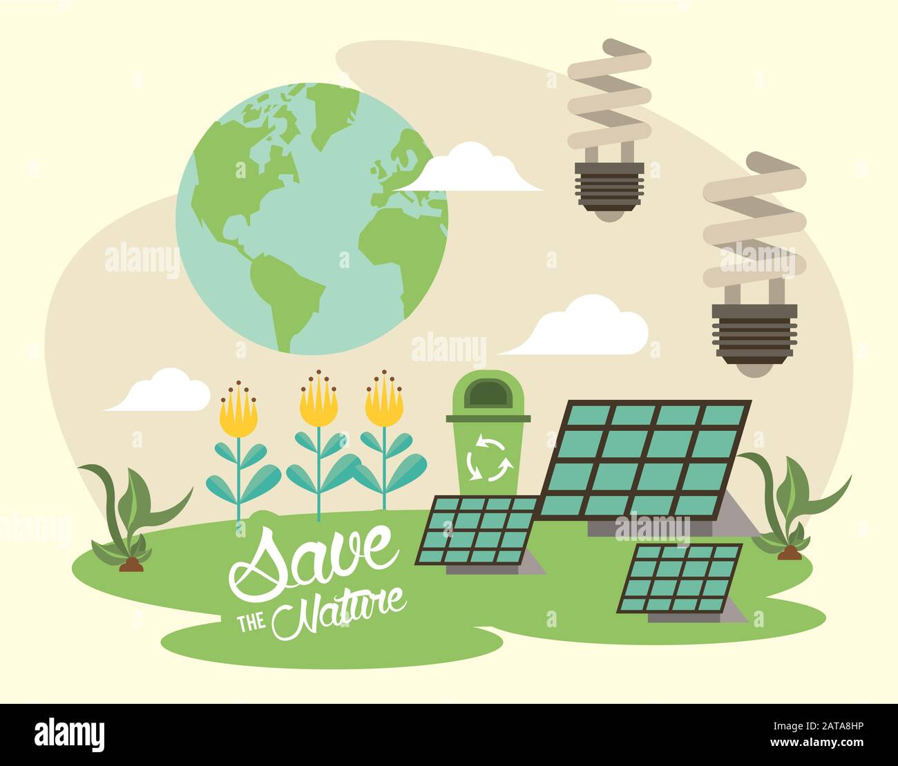 save the nature campaign with world planet Stock Vector Image & Art - Alamy