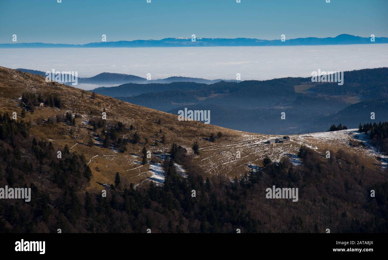 Top of the Hohneck in the vosges mountains in france in winter Stock ...